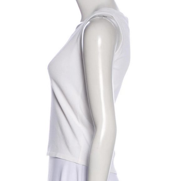 CHANEL | Tops | Chanel White Sleeveless Shell Tank 38 | Poshmark
